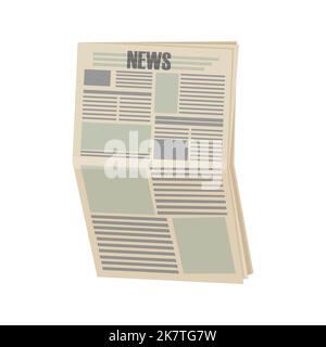 Newspaper pile, stack of magazine with rope in cartoon style isolated ...