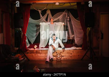 Theater actor artists player thespian perform play for audience on ...