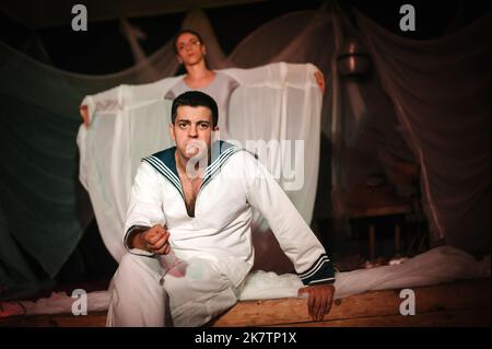 Theater actor artists player thespian perform play for audience on ...