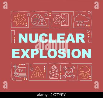 Nuclear explosion banner horizontal concept. Flat illustration of ...
