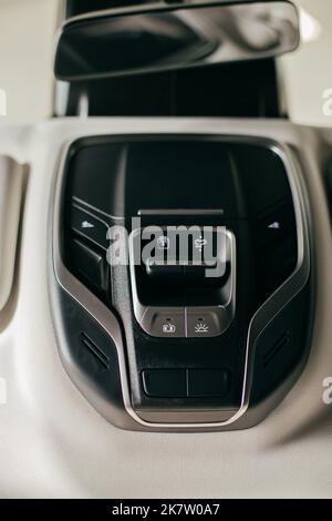 Window control buttons in modern car. Car window control panel. Modern ...