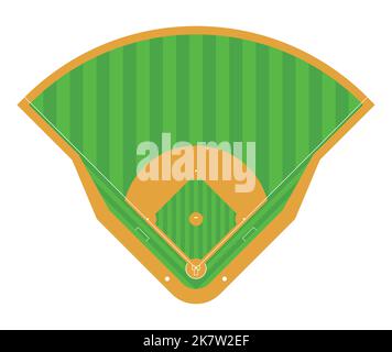 Baseball field sports stadium top view vector background illustration ...