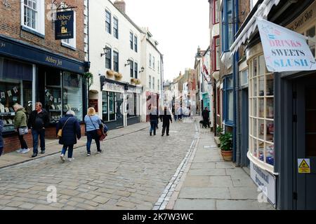 Busy streets in Whitby, Yorkshire, UK Stock Photo - Alamy