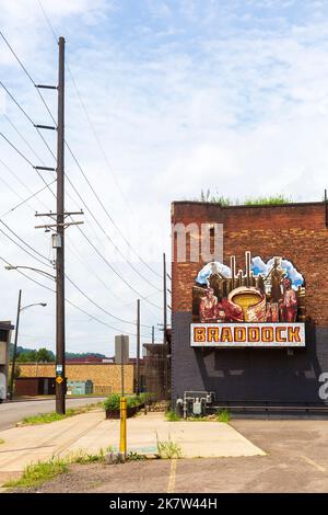 Braddock, Pennsylvania. A steel works town on eastern suburbs of ...