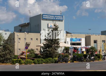 Heraklion, Crete, Greece. 2022. Port of Heraklion exterior of passenger ...