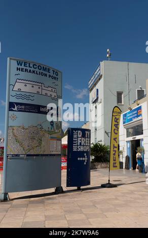 Heraklion, Crete, Greece. 2022. Port of Heraklion exterior of passenger ...