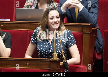 Deputy, Marie Pochon attends a session of Questions to the Government ...