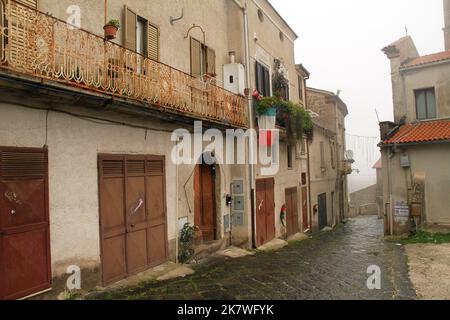 Conca della Campania, Italy. Walking on Via Roma, with Chiesa di San ...