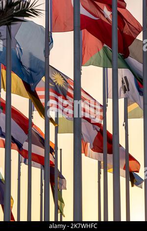 The Flag Plaza, displays 119 flags from countries with authorized ...
