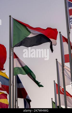The Flag Plaza, displays 119 flags from countries with authorized ...