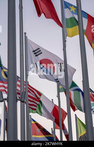 The Flag Plaza, displays 119 flags from countries with authorized ...