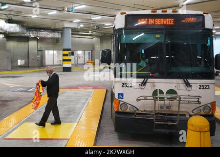 Union Station Bus Terminal, go buses used for public transportation of ...