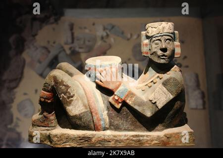 Human skull carving in the Aztec temples and pyramids, Mexico City ...