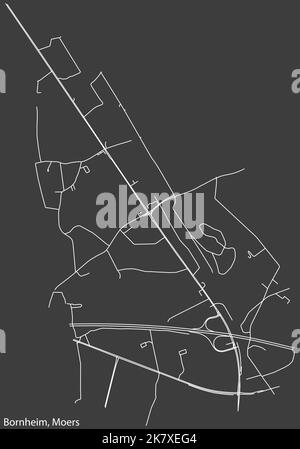 Street roads map of the BORNHEIM QUARTER, MOERS Stock Vector Image ...
