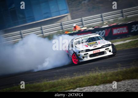 Drifting motorsport competition a spectacle all sideways, smoking tyres ...