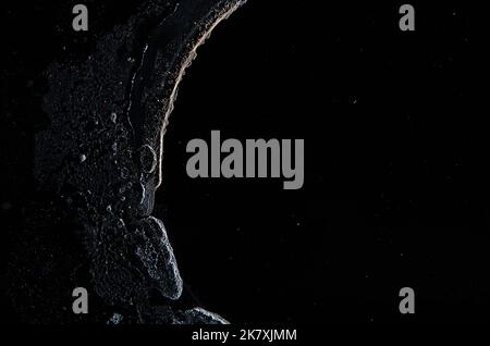 Ceramic kitchen stove burn damage marks and dry saline water splashes ...