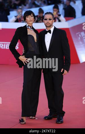 Nina Zilli (l) and Daniele Lazzarin (r) attend at the red carpet of the ...
