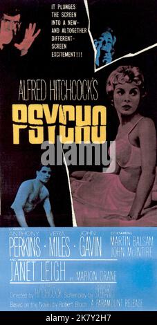 Movie Poster Film: Psycho (USA 1960) Director: Alfred Hitchcock 29 ...