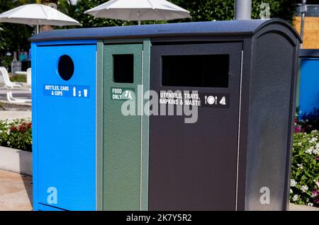 Colorful recycle collection bins for sorting trash to be recycled Stock ...