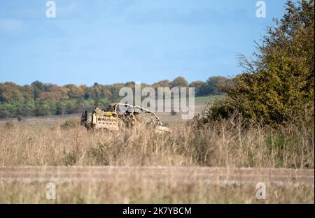 Polaris MRZR-D4 UTV (utility task vehicle) carrying soldiers from 40 ...