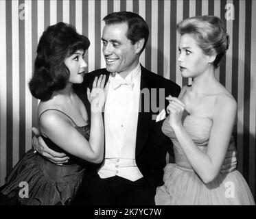 Mel Ferrer, Lucile Saint-Simon, on-set of the British-French film, "The ...