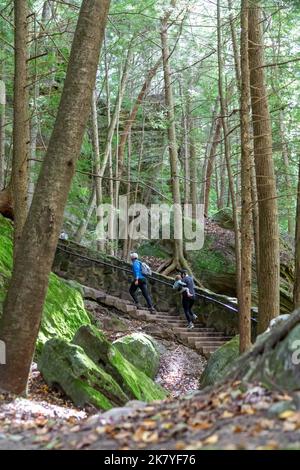 Logan, Ohio - Hikers in the Old Man's Cave area at Hocking Hills State ...