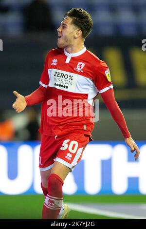 Hayden Hackney #30 of Middlesbrough celebrates his goal to make it 1-3 ...