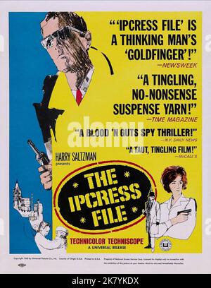 THE IPCRESS FILE poster for 1965 Rank film with Michael Caine Stock ...