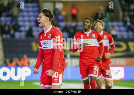 Hayden Hackney #30 of Middlesbrough celebrates his goal to make it 1-3 ...