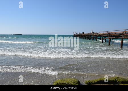 Fishermen on a Dock on Atlit Beach - Atlit Beach Reserve along Highway ...