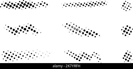 Grunge halftone strokes and stops set. Black comic pop art stripes and ...