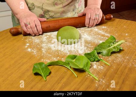Ingredients ready on the counter to make pasta Stock Photo - Alamy