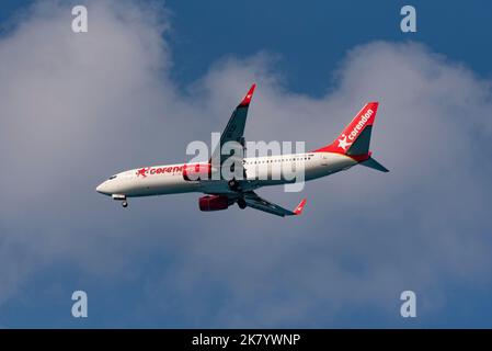Crete, Greece. 2022. Twinjet 737 800 Corendon Airlines Turkish operator ...