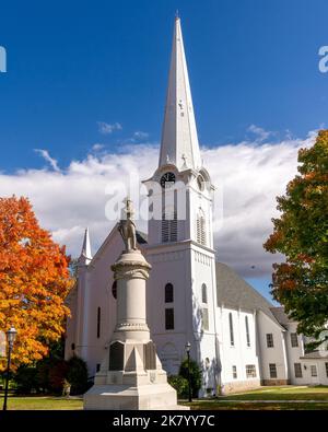 Manchester, VT - USA - Oct 9, 2022 Vertical image of the iconic Federal ...