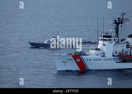 The Coast Guard Cutter Alert (WMEC 630) conducts an engagement ...