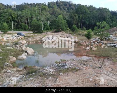 flooded rainwater at the quarry area Stock Photo - Alamy