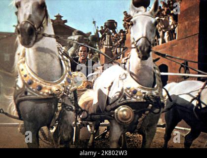 CHARLTON HESTON in the Chariot Race in BEN-HUR 1959 director WILLIAM ...