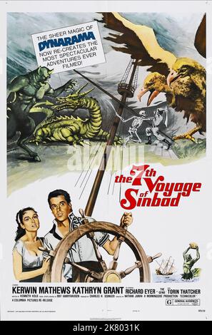 Kerwin Mathews & Kathryn Grant Poster Film: The 7th Voyage Of Sinbad ...
