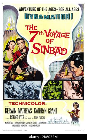 Kerwin Mathews & Kathryn Grant Poster Film: The 7th Voyage Of Sinbad ...