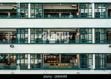 The interior verandahs overlooking the courtyard of PMQ, formerly the ...