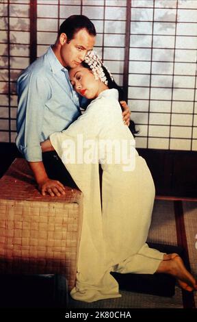 Marlon Brando, Miiko Taka, on-set of the Film, "Sayonara", Warner Bros ...