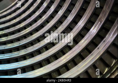 Nozzle diaphragm with blades of low-speed steam turbine Stock Photo - Alamy
