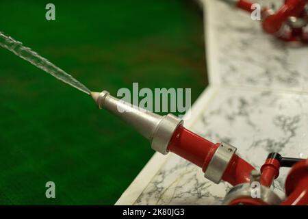 Fire faucet with water. Fire station parts. Means of protection against ...