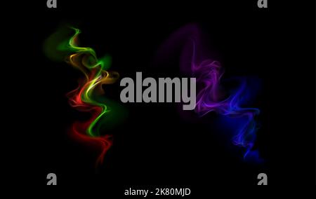 Purple magic light, smoke trace effect with stars or sparkles. Wand ...