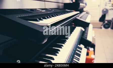 Electronic musical instruments. Keyboards of modern digital musical ...