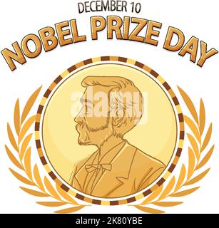 Nobel Prize Day text for banner or poster design illustration Stock ...