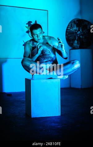 Theater actor artists player thespian perform play for audience on ...