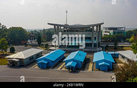 The overview of Panmunjom of the Southern side. The truce village of ...