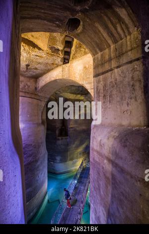 Italy, Basilicata region: Matera. Palombaro Lungo, the enormous cistern ...