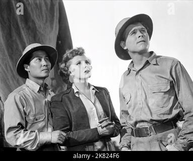Keye Luke, Laraine Day & Barry Nelson Film A Yank On The Burma Road ...